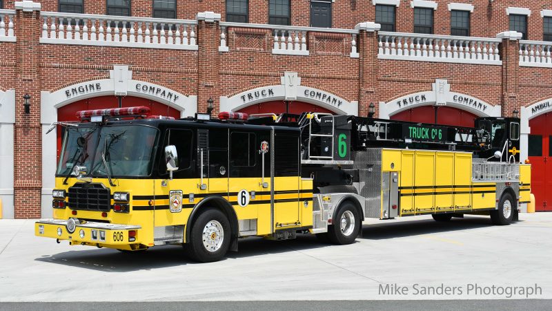 Ashburn' s new 100' Tiller fits in nicely with other Ferrara pumpers ...
